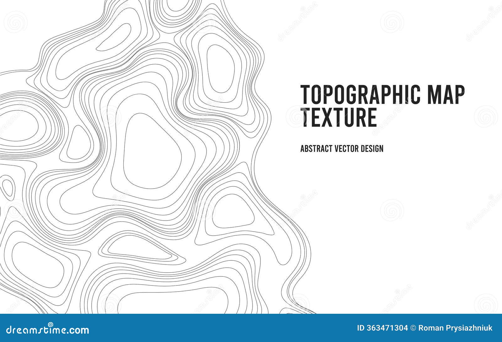 Topographic Map Of White Lines On A Blue Background. Cartoon Vector ...