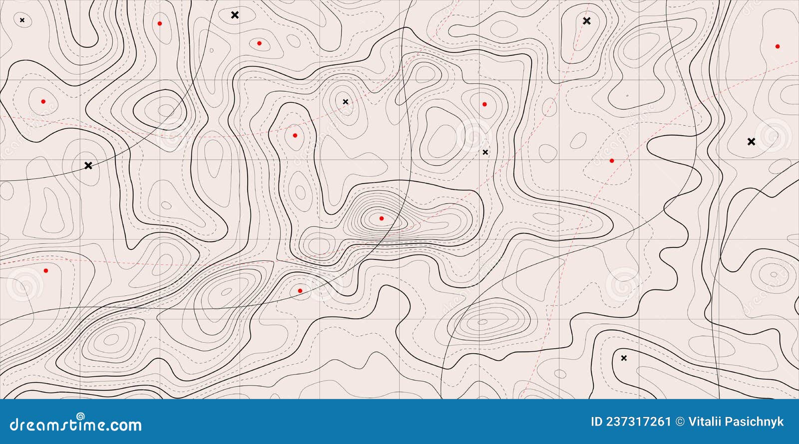 Topographic Map Background. Geographic Line Map with Elevation ...