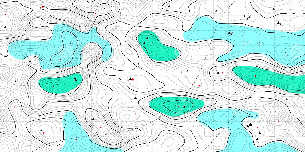 Topographic Map Background. Geographic Line Map with Elevation ...