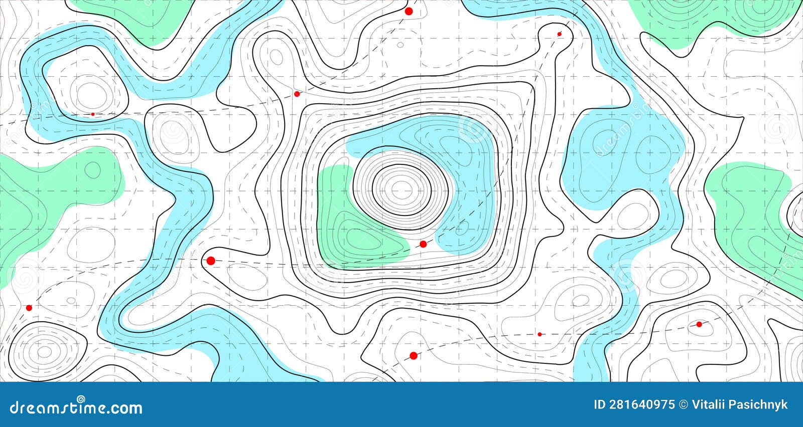 Topographic Map Background. Geographic Line Map with Elevation ...