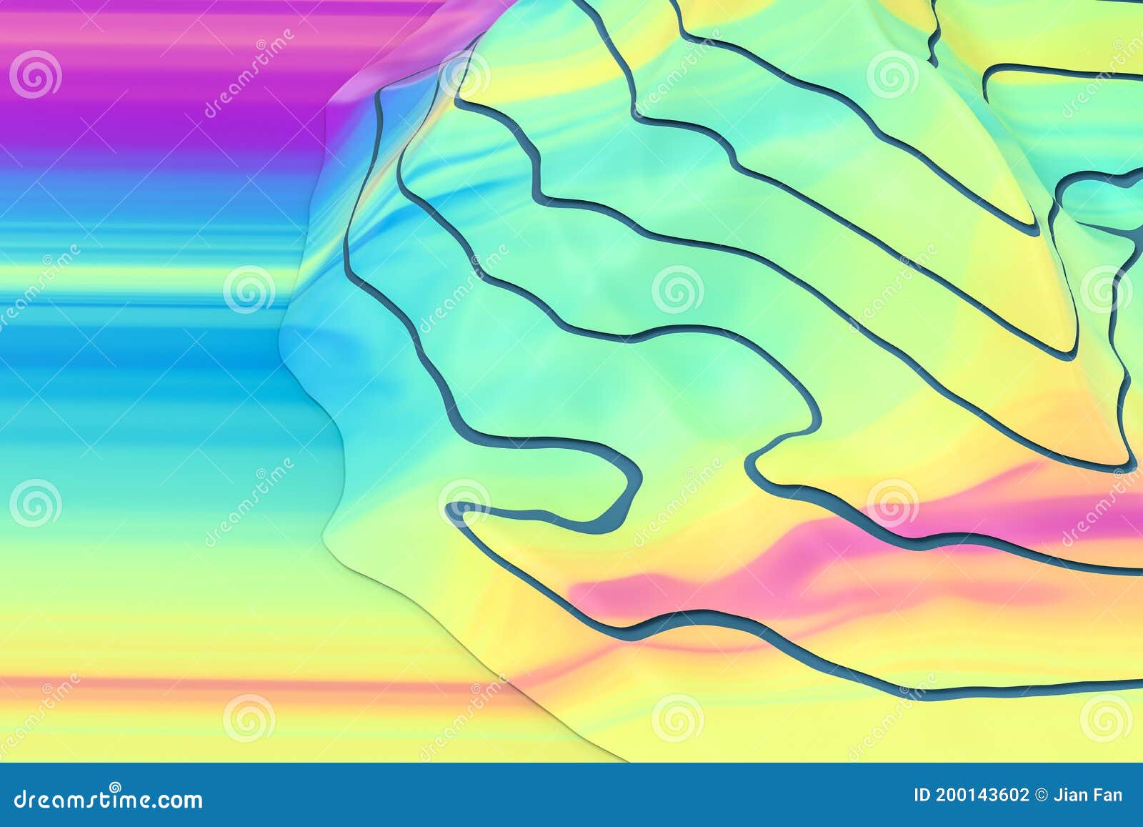 Topographic Map Background Valley and Mountain, 3d Rendering Stock ...