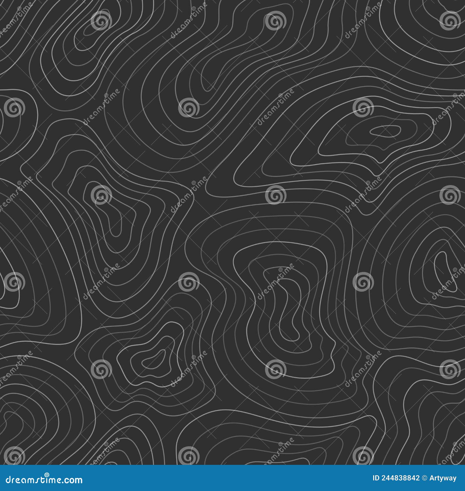 Topographic Map, Topographer Seamless Pattern, Typography Linear ...