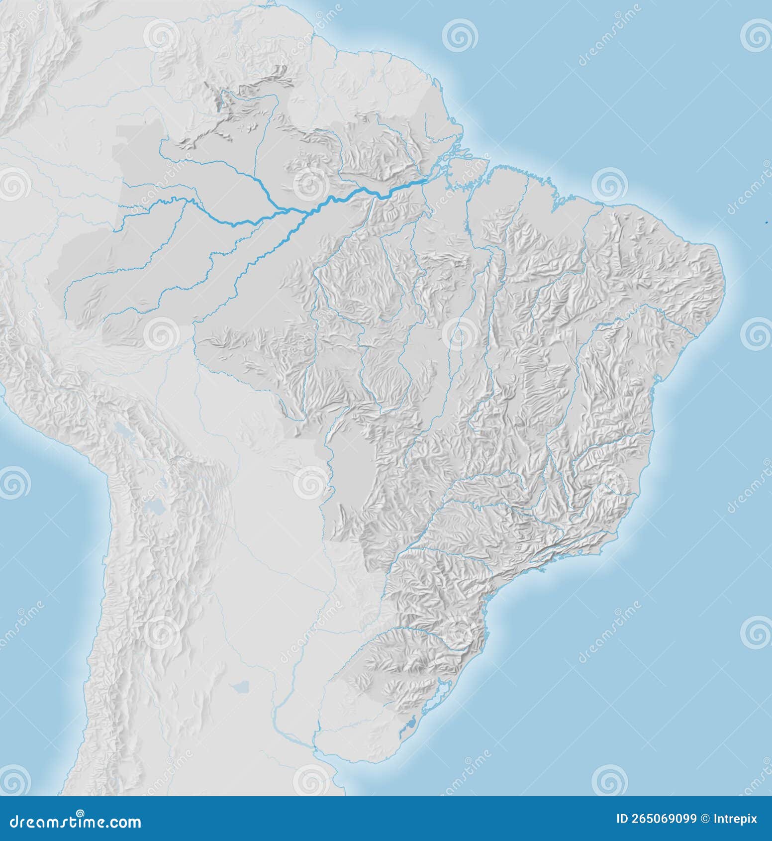 Topographic map of Brazil stock illustration. Illustration of ...