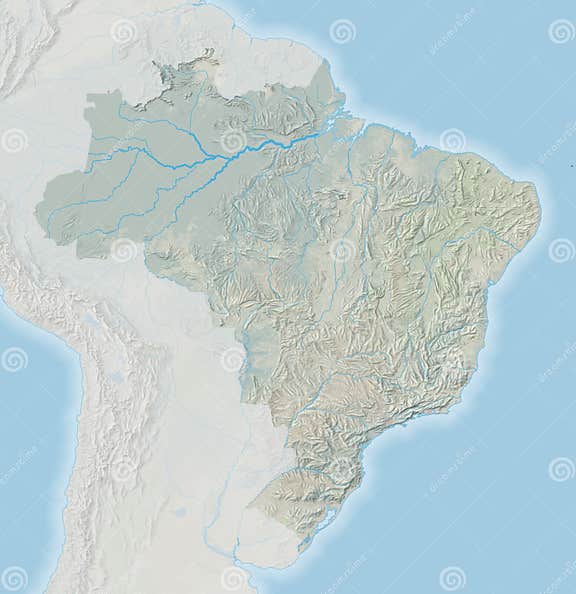 Topographic map of Brazil stock illustration. Illustration of territory ...