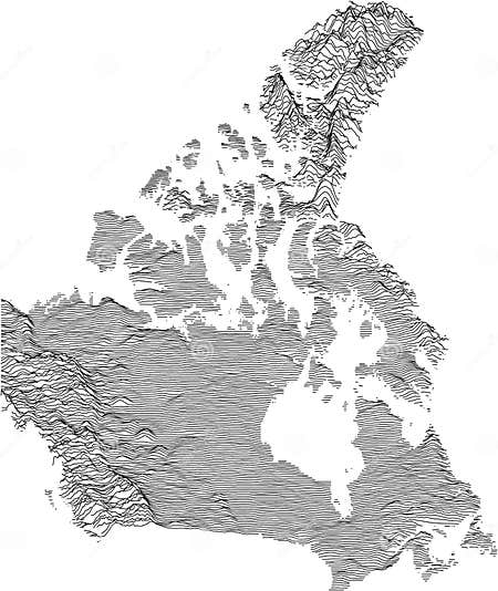 Topographic map of Canada stock vector. Illustration of vector - 202269444