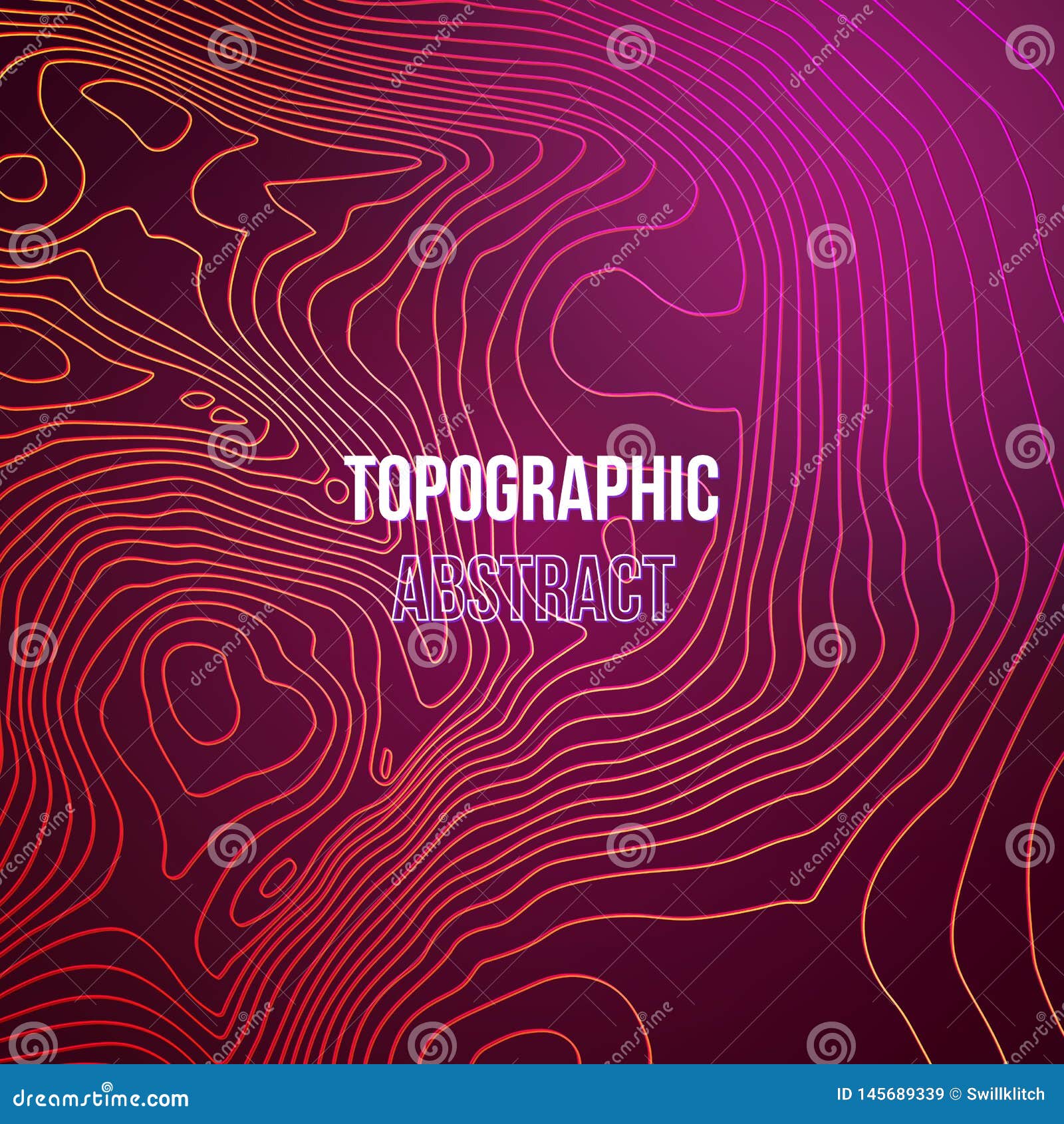 Topographic Map Colorful Abstract Background with Contour Lines Stock ...