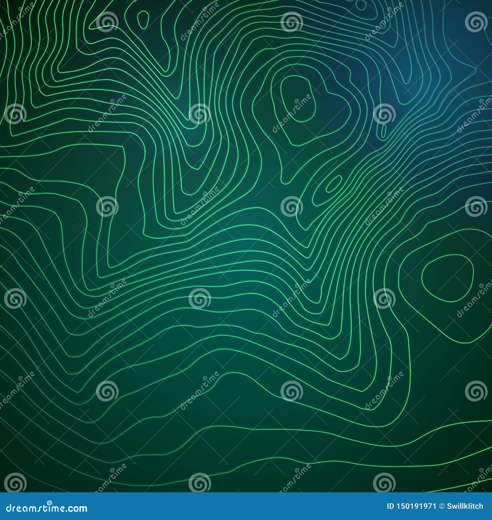 TOPOGRAPHIC ALTITUDE LINE MAP WITH ATTRACTION POINT. SEAMLESS VECTOR ...