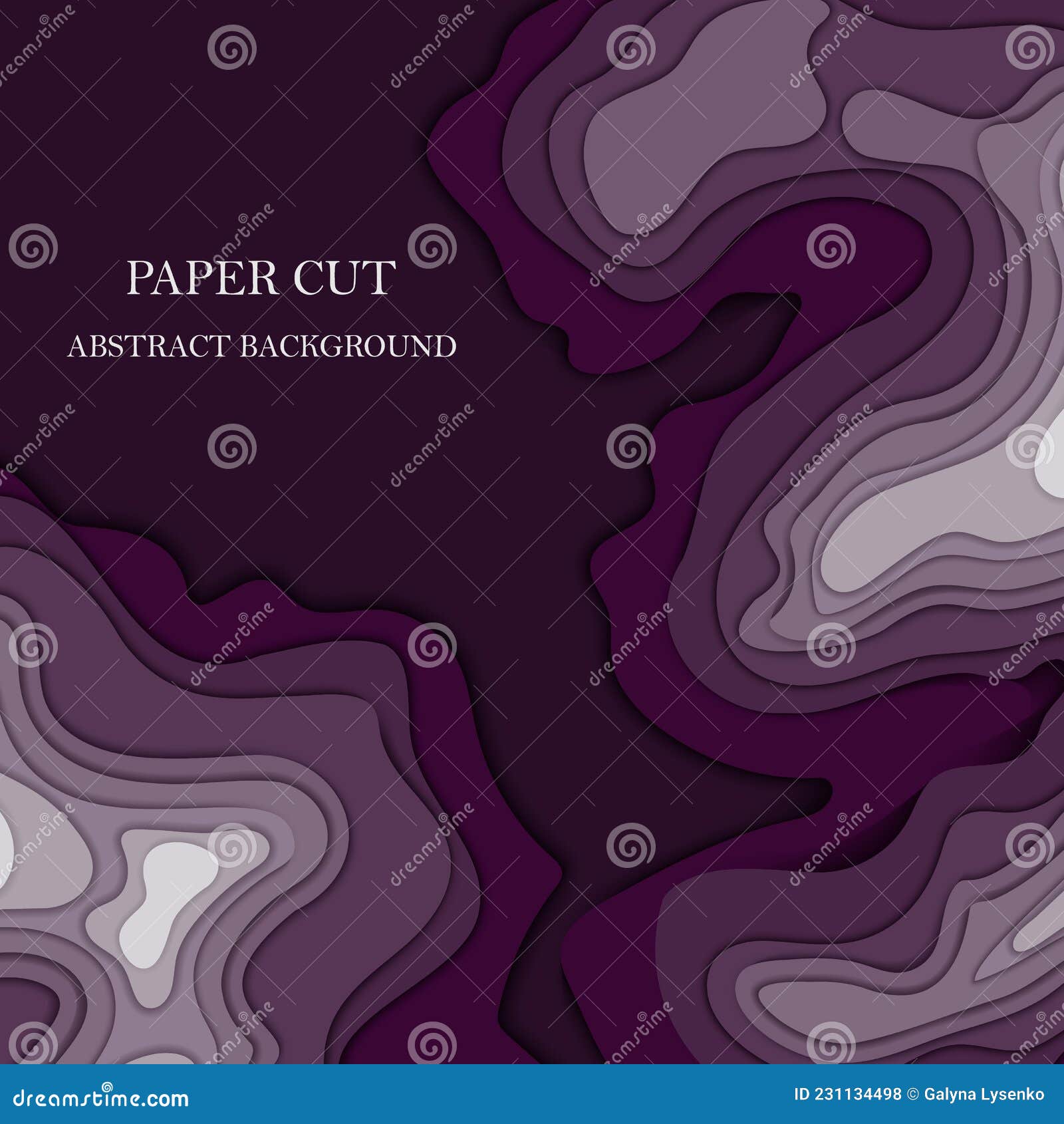 Topographic Map Concept or Smooth Origami Layers Paper Cut Layout ...