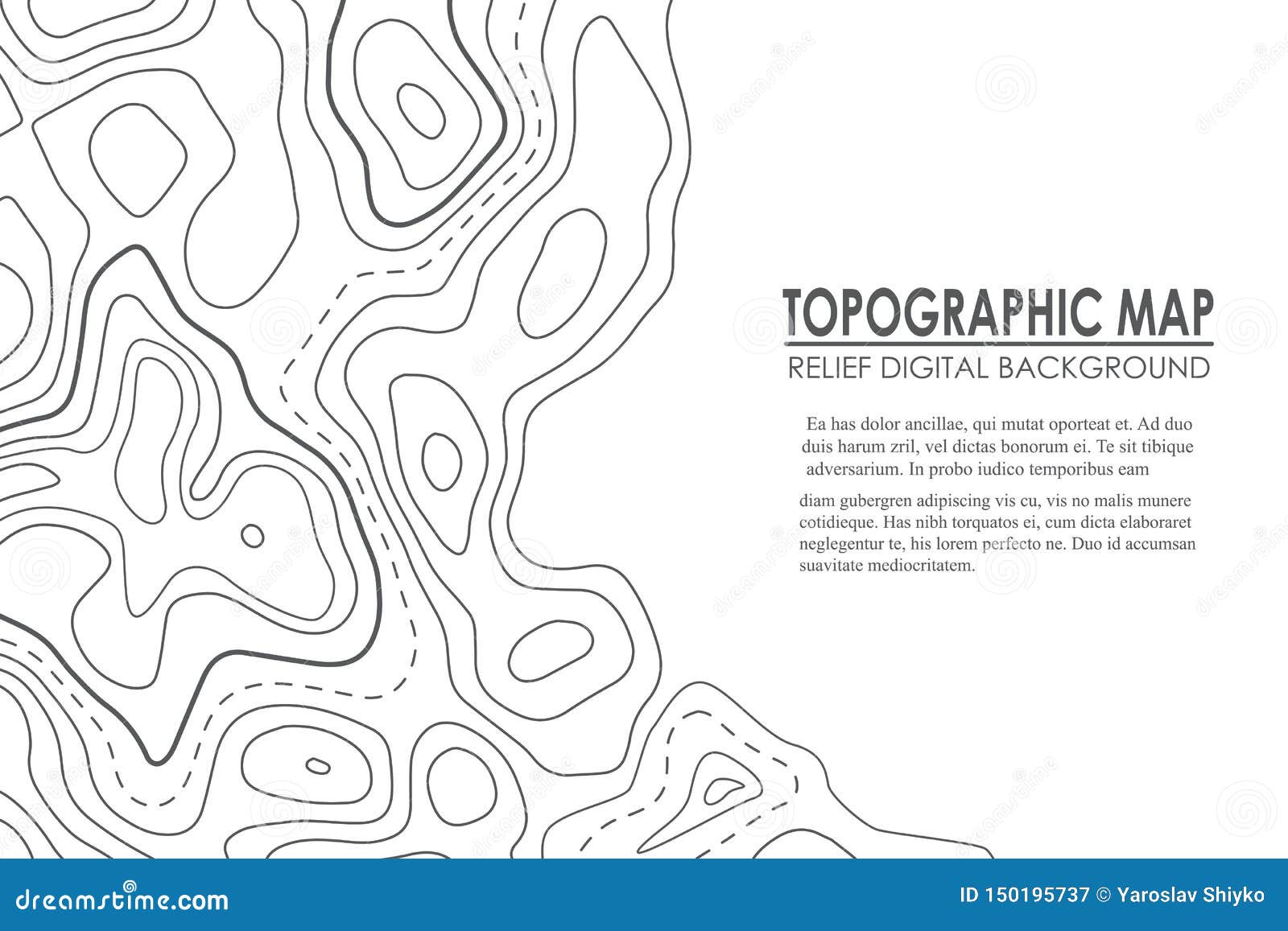 Topographic Map Contour Background. Line Map with Elevation. Geographic ...