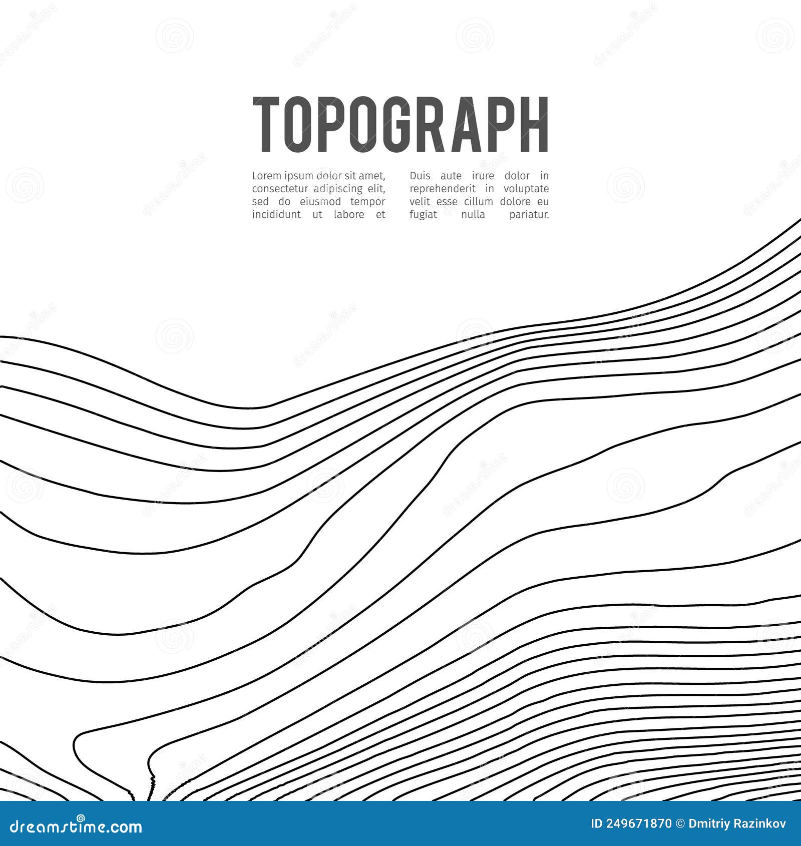 Topographic Map Contour Background. Topo Map With Elevation. Contour ...