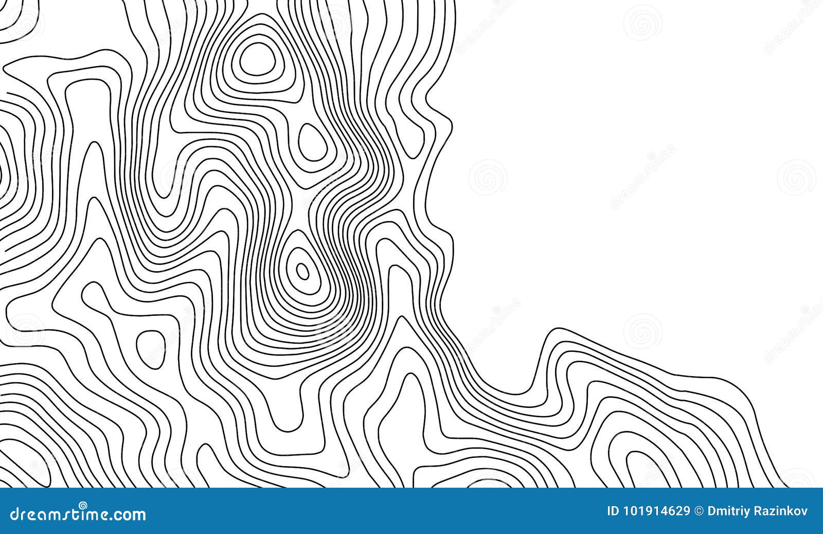 Topographic Map Contour Background. Topo Map With Elevation. Cartoon ...
