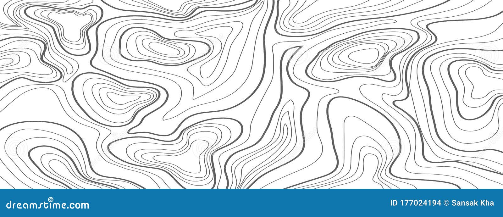 TOPOGRAPHIC MAP with CONTOUR LINES and ATTRACTION. SEAMLESS VECTOR ...