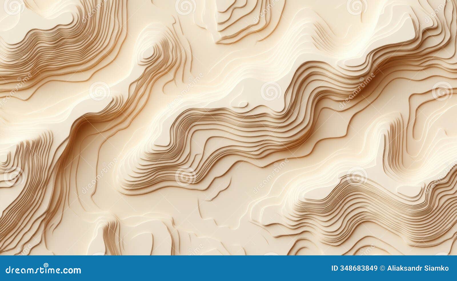 Topographic Map with Contour Lines and Beige Background Design Stock ...