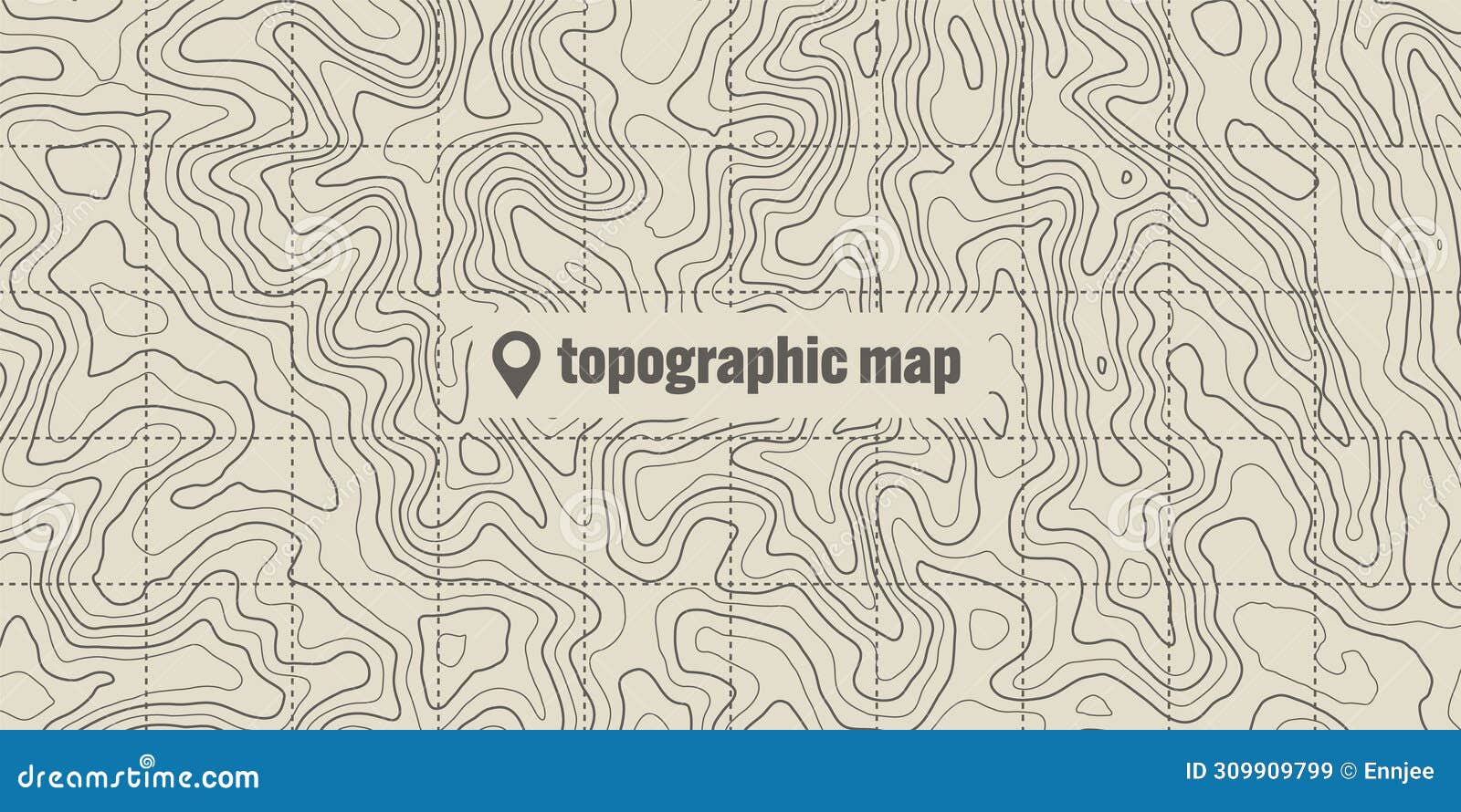 Topographic Map with Contour Lines. Geographic Terrain Grid, Relief ...