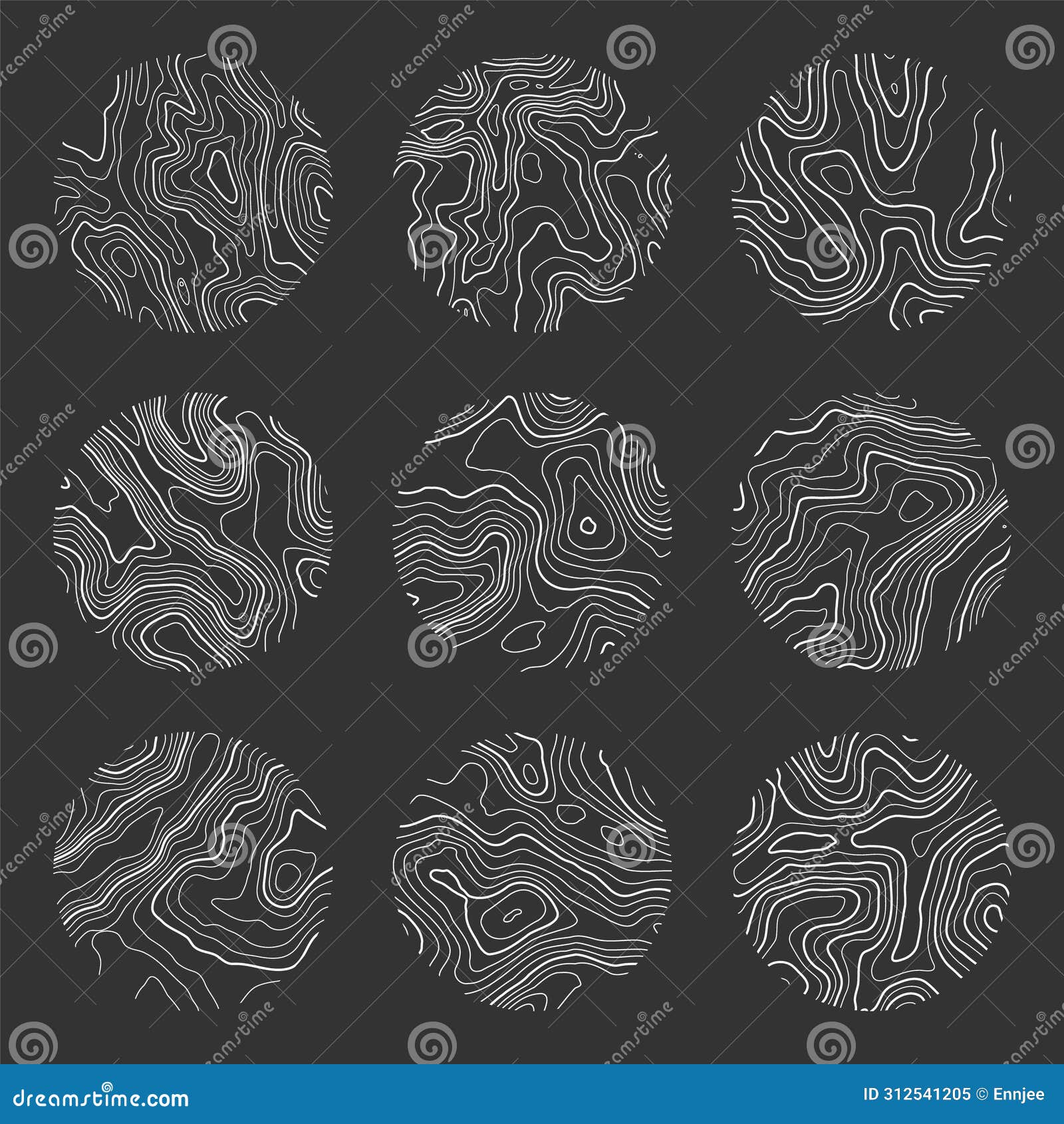 Topographic Map with Contour Lines. Geographic Terrain Grid, Relief ...