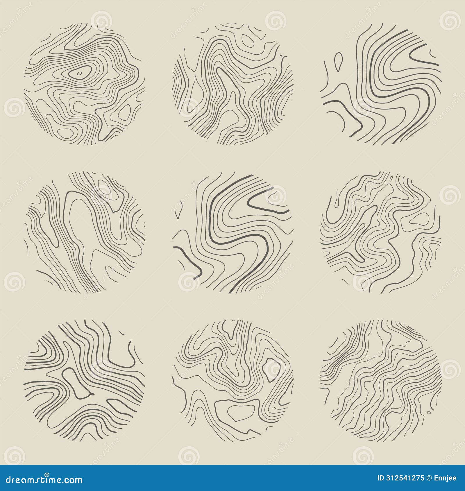 Topographic Map with Contour Lines. Geographic Terrain Grid, Relief ...