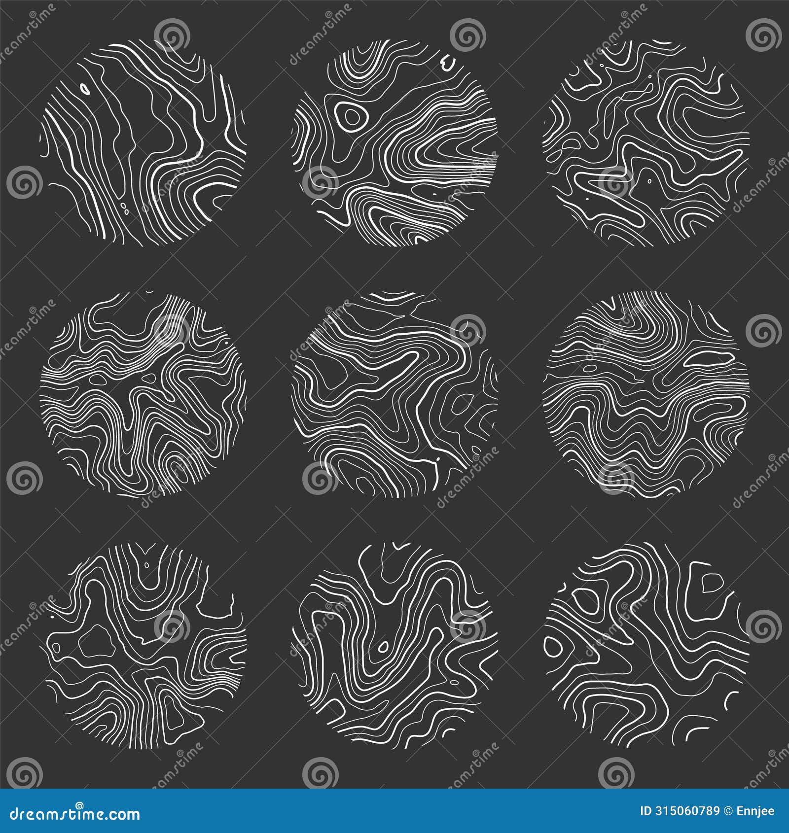 Topographic Map with Contour Lines. Geographic Terrain Grid, Relief ...