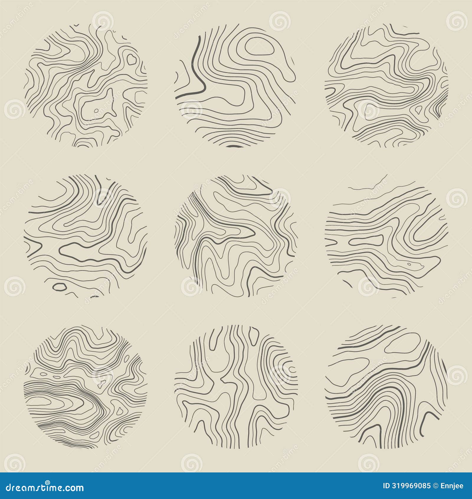 Topographic Map with Contour Lines. Geographic Terrain Grid, Relief ...