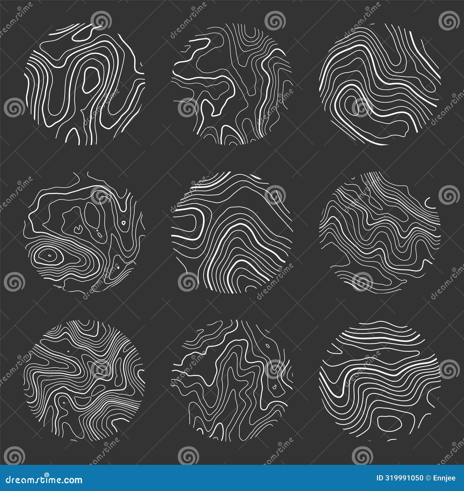 Topographic Map with Contour Lines. Geographic Terrain Grid, Relief ...