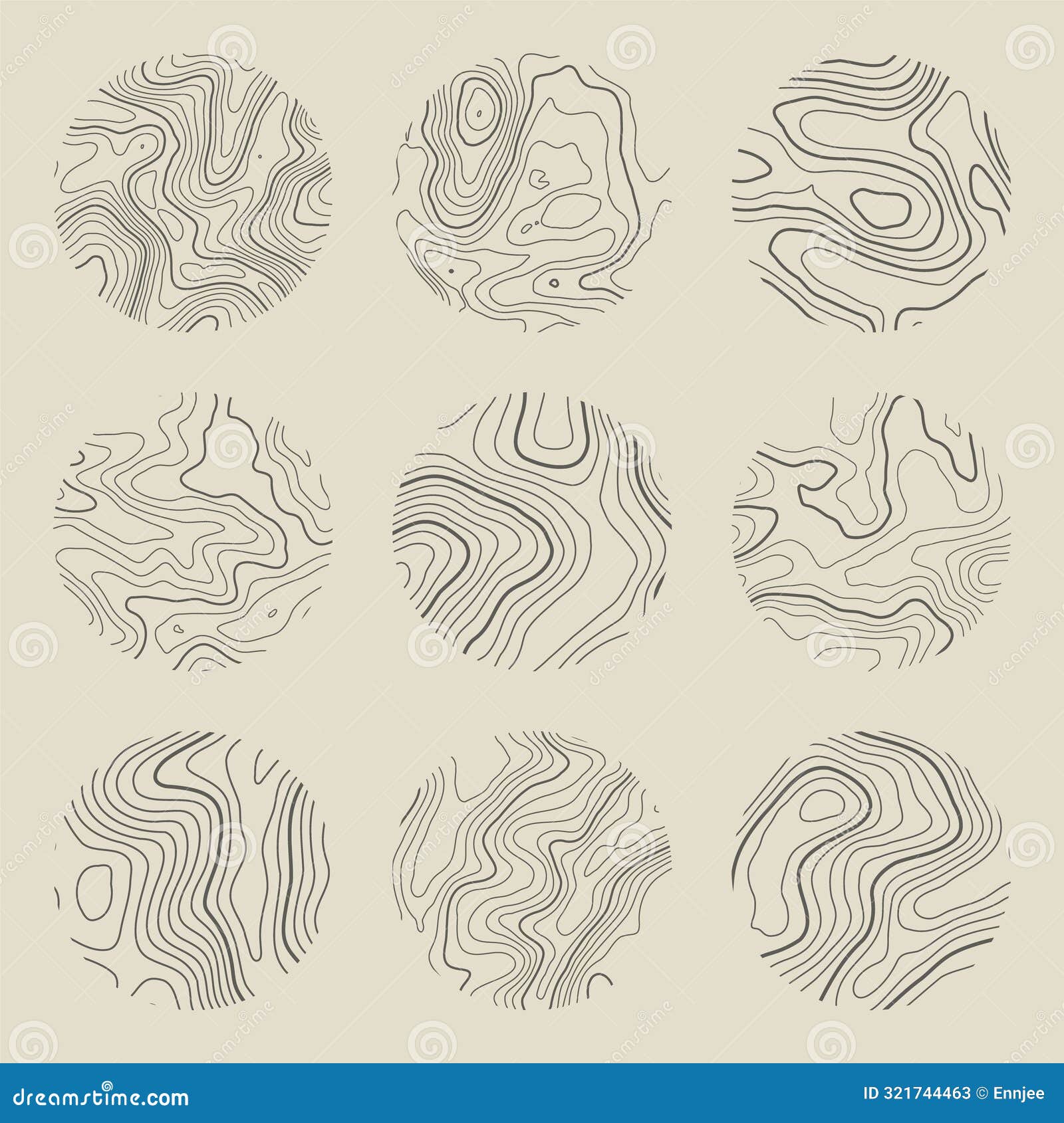 Topographic Map with Contour Lines. Geographic Terrain Grid, Relief ...