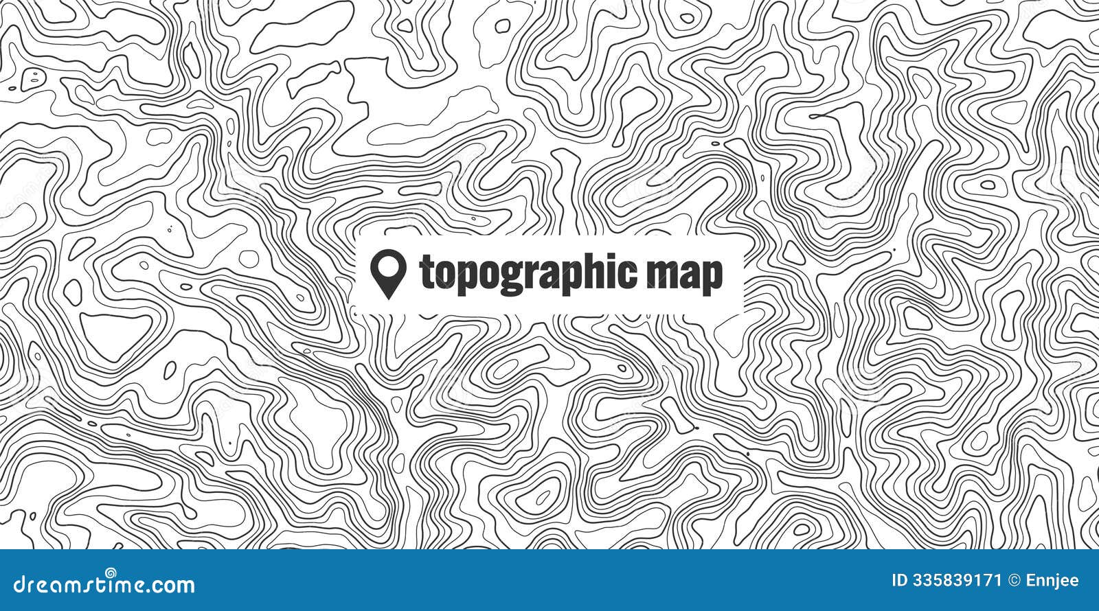 Topographic Map with Contour Lines. Geographic Terrain Grid, Relief ...