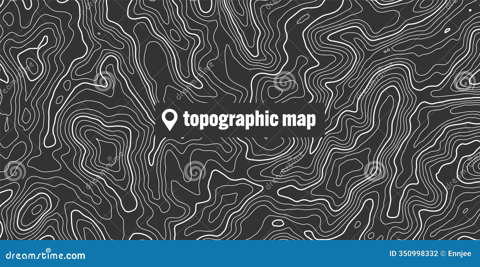Topographic Map with Contour Lines. Geographic Terrain Grid, Relief ...
