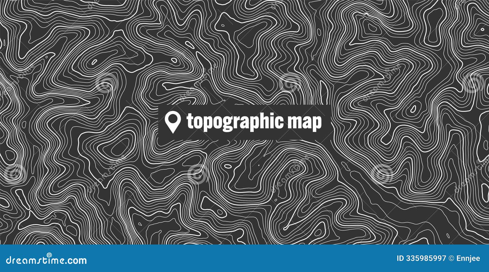 Topographic Map with Contour Lines. Geographic Terrain Grid, Relief ...