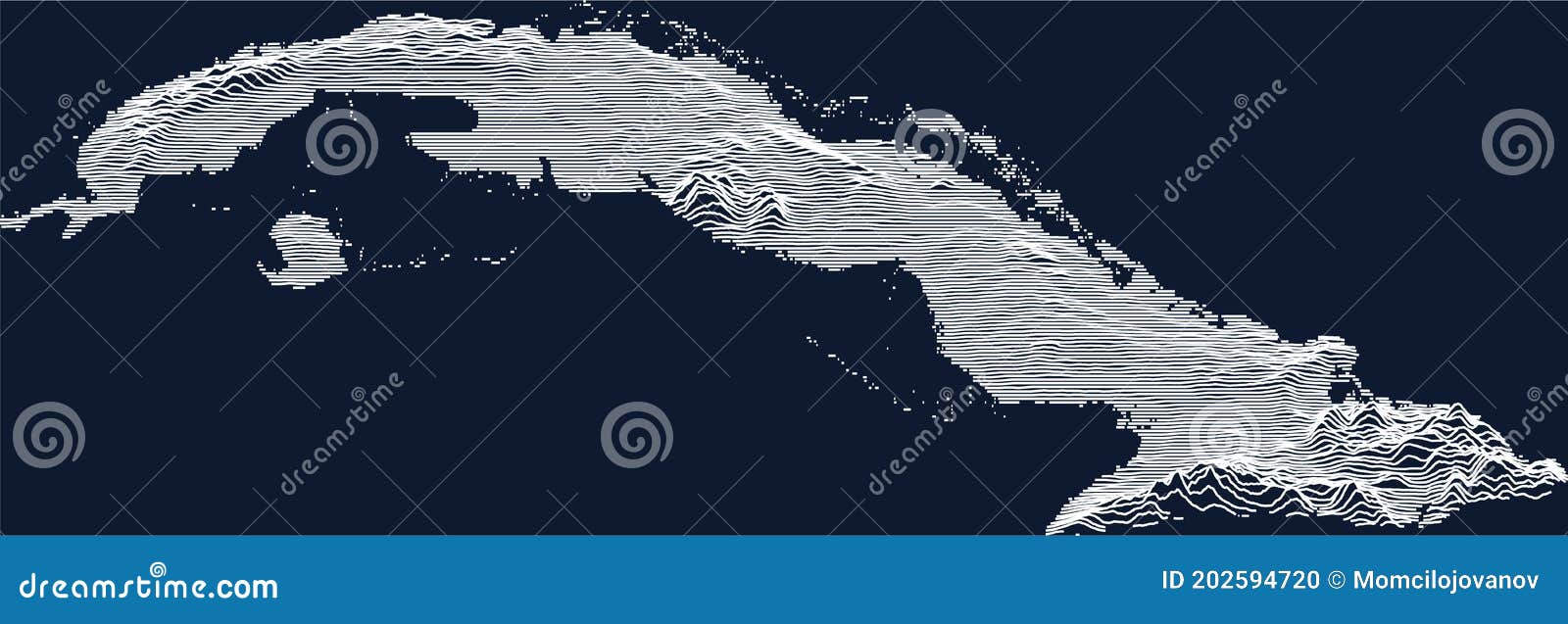 Topographic map of Cuba stock vector. Illustration of flag - 202594720