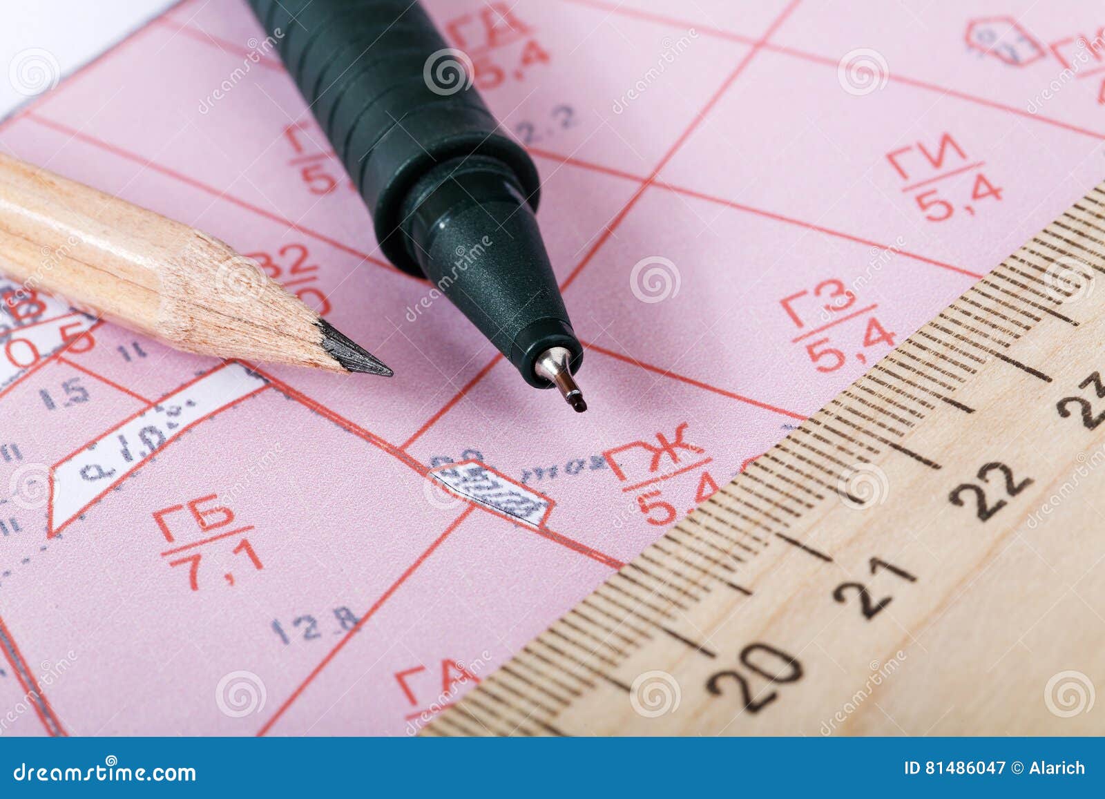 Topographic Map Of District With Ruler Royalty-Free Stock Photography ...