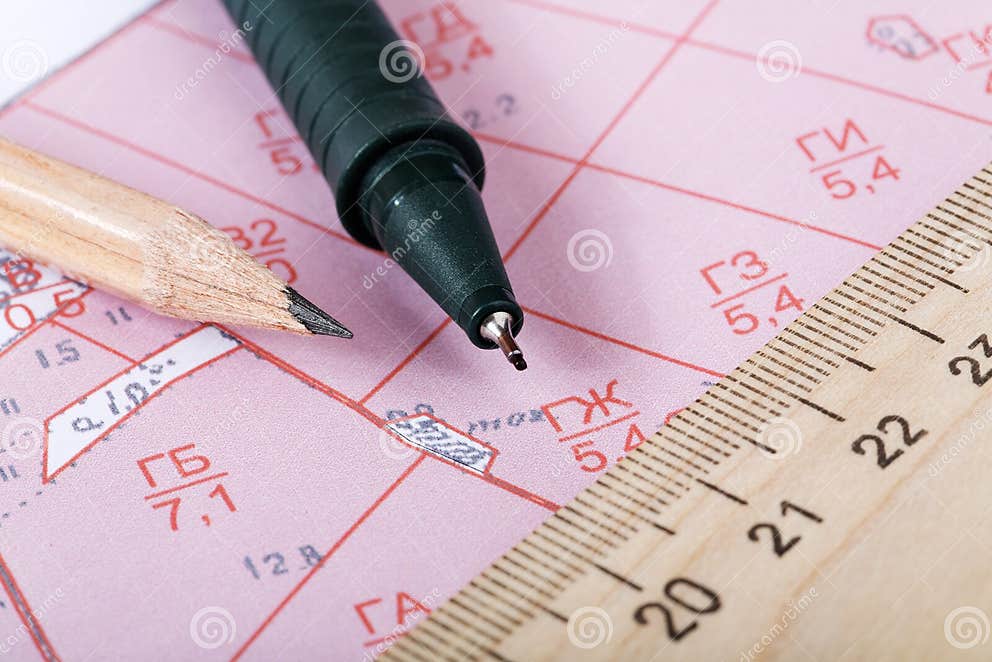Topographic Map of District with Ruler Stock Image - Image of design ...