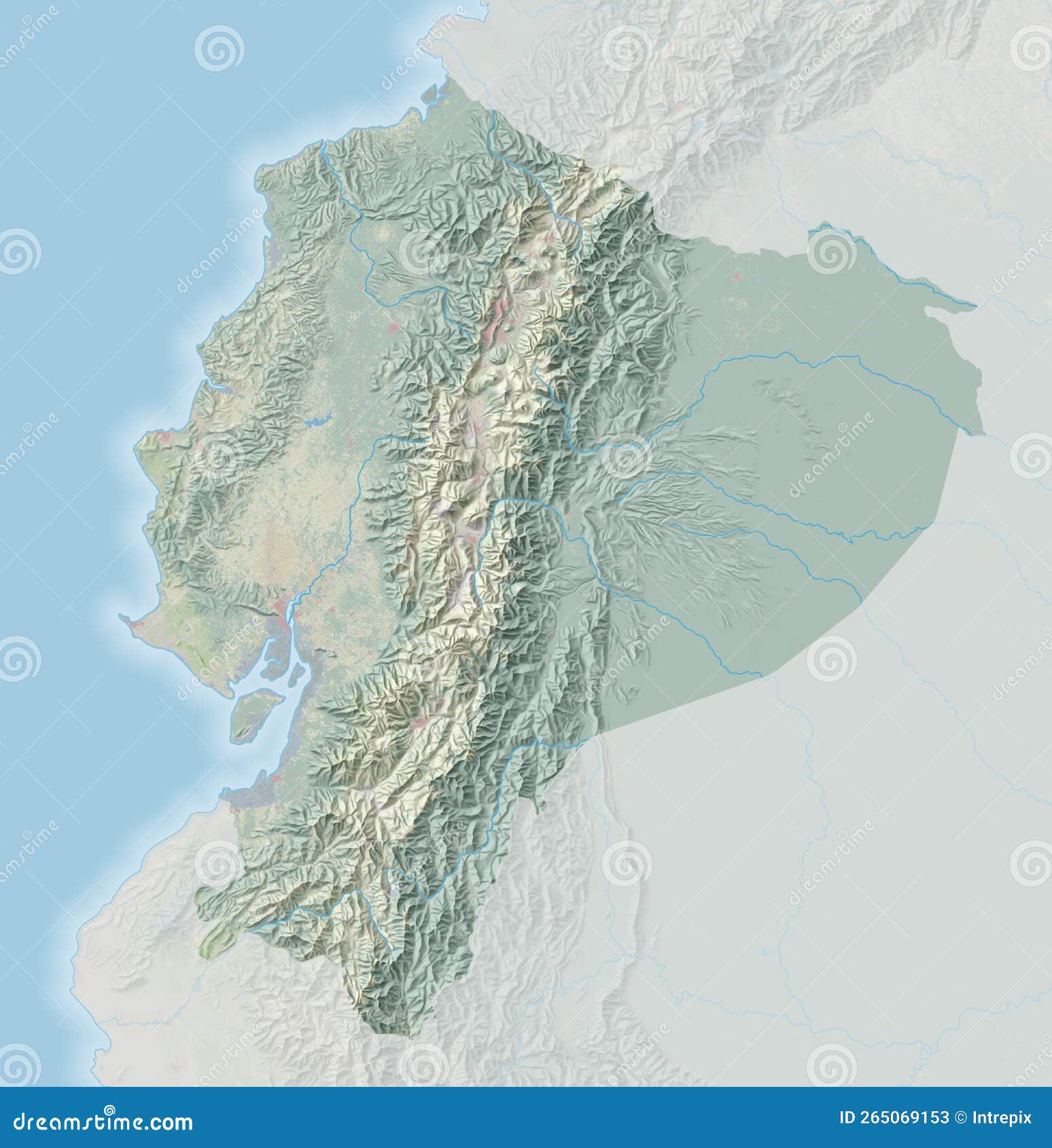 Topographic map of Ecuador stock illustration. Illustration of mountain ...