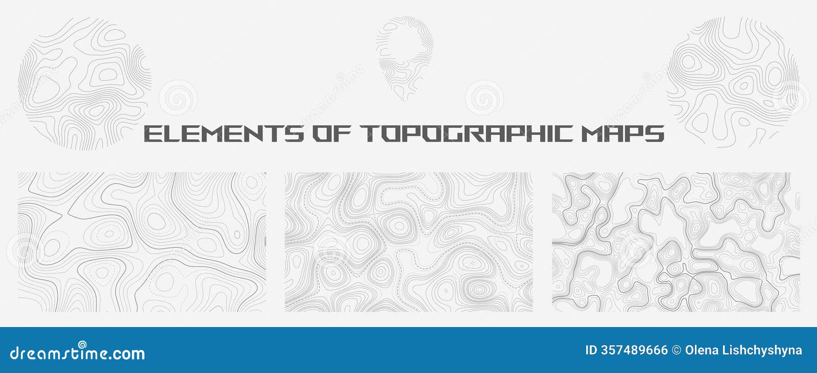 Topographic Map. Gray Outlines on a Light Background. Contour Abstract ...