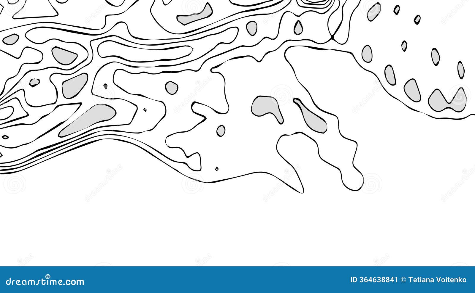 Topographic Map Of White Lines On A Blue Background. Cartoon Vector ...