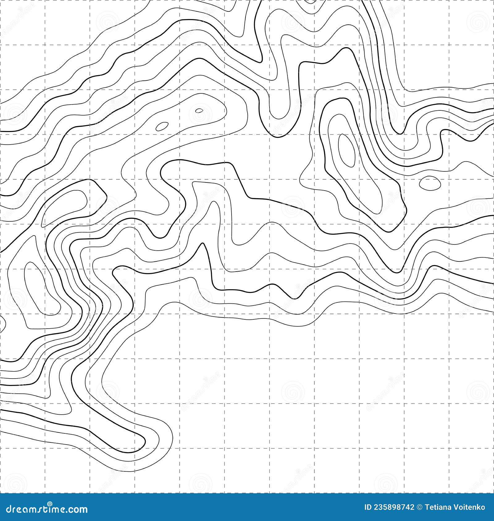 Topographic Map with Lines on a White Background. Geographic Map ...