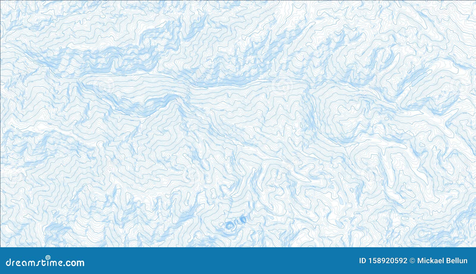 Topographic Map of Mountains in Peru in Blue and White Stock ...