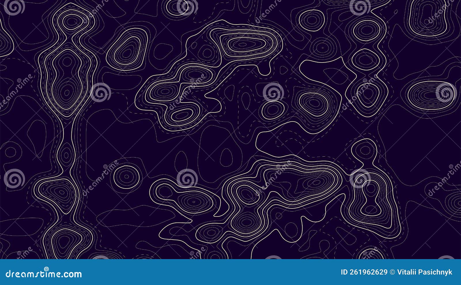 Topographic Map Orange on Blue Background. Geographic Line Map with ...