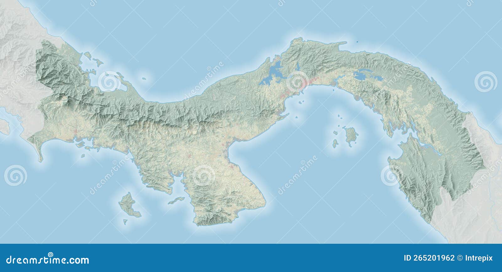 Topographic map of Panama stock illustration. Illustration of surface - 265201962