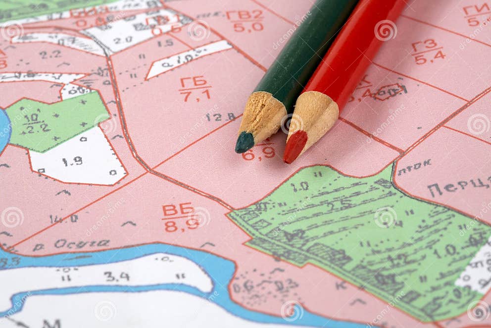 Topographic Map and Pencils Stock Image - Image of figure, location ...