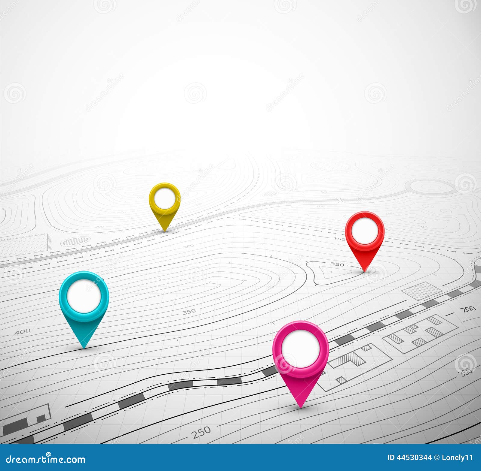 Topographic Map with Pin stock vector. Illustration of plan - 44530344