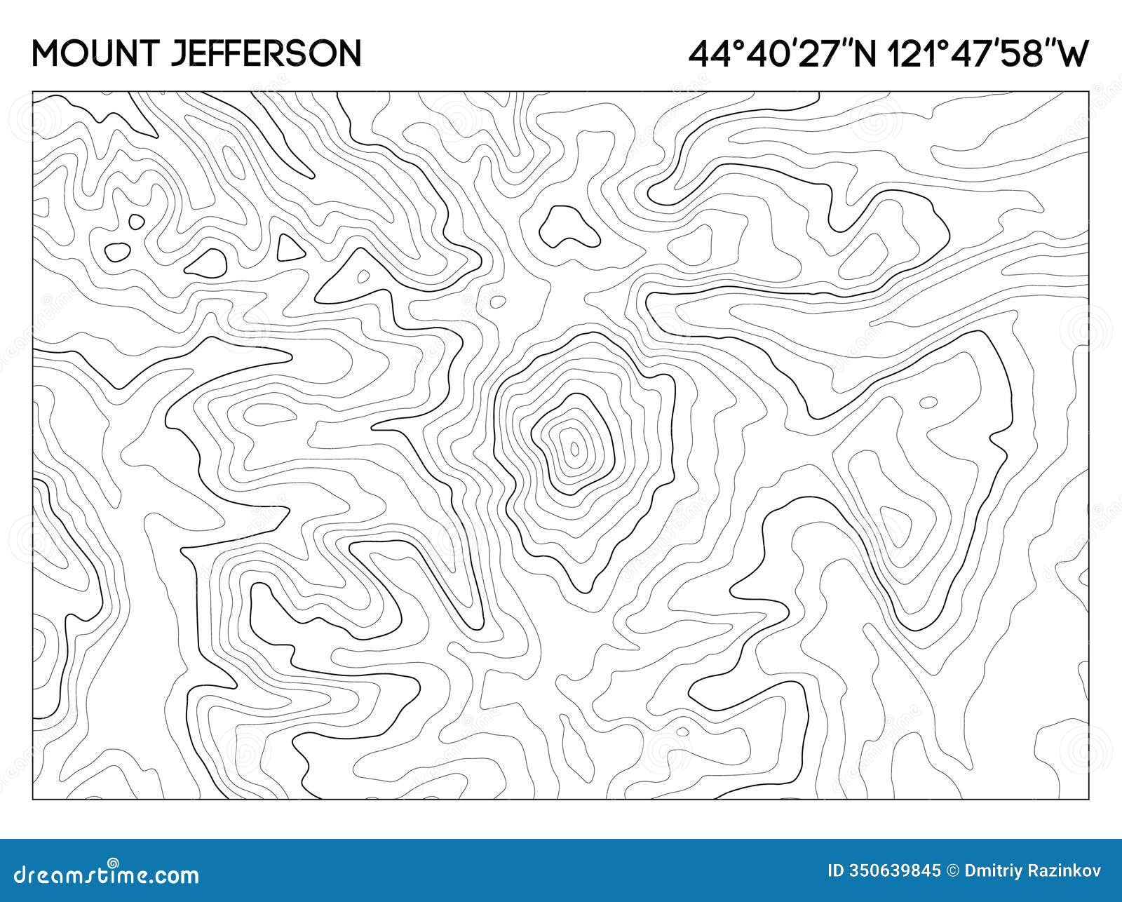 Contour Map Of Mount St. Helens Showcasing Detailed Elevation Lines ...