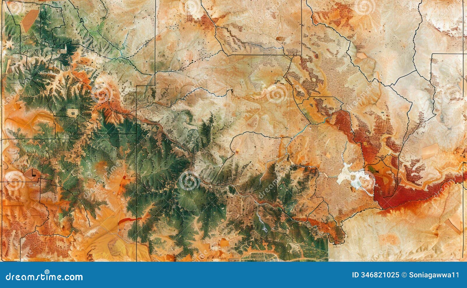 A Topographic Map Showcasing Diverse Landscapes and Elevations in a ...