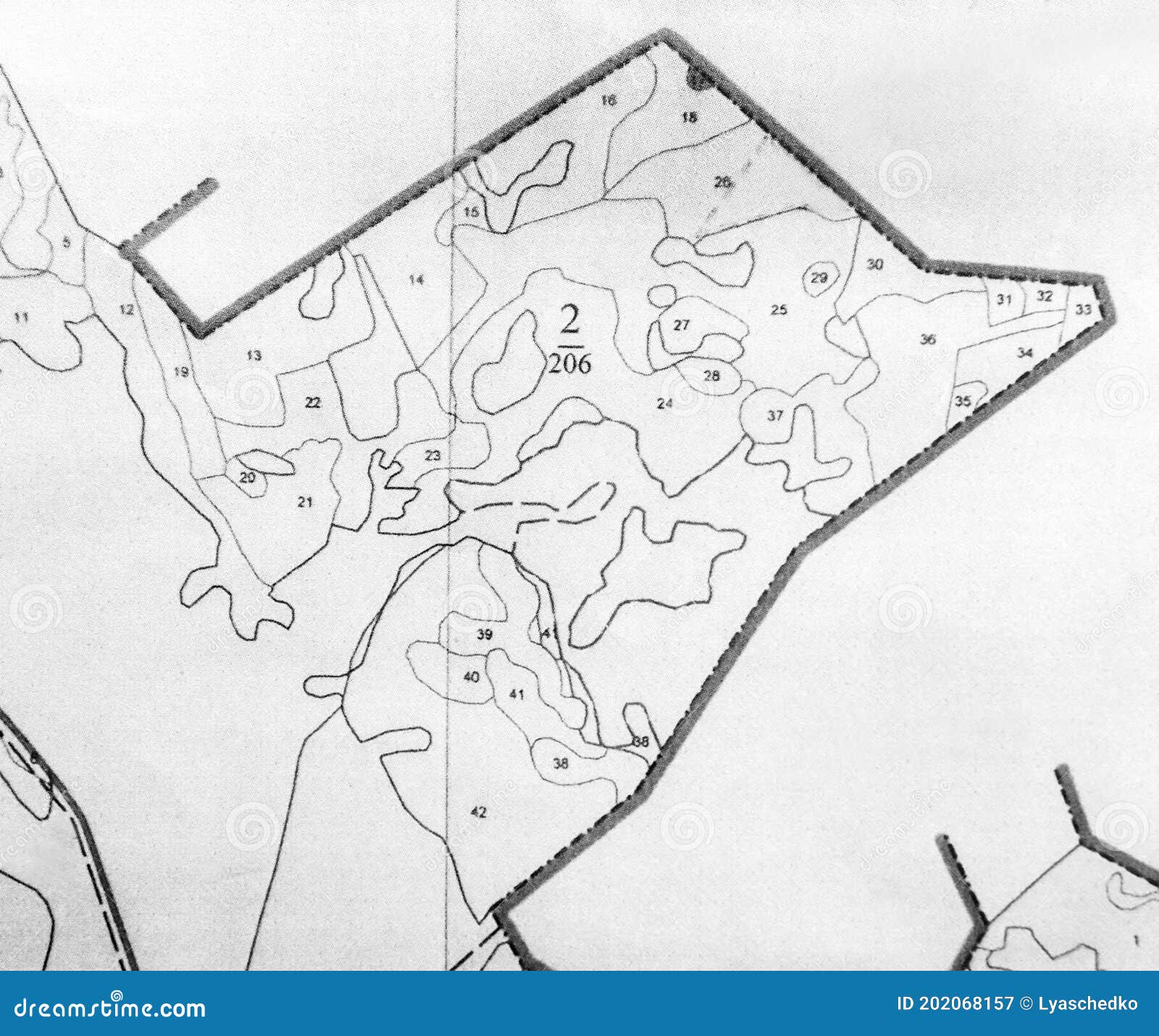 Topographic Map of a Small Land Plot Stock Image - Image of equipment ...