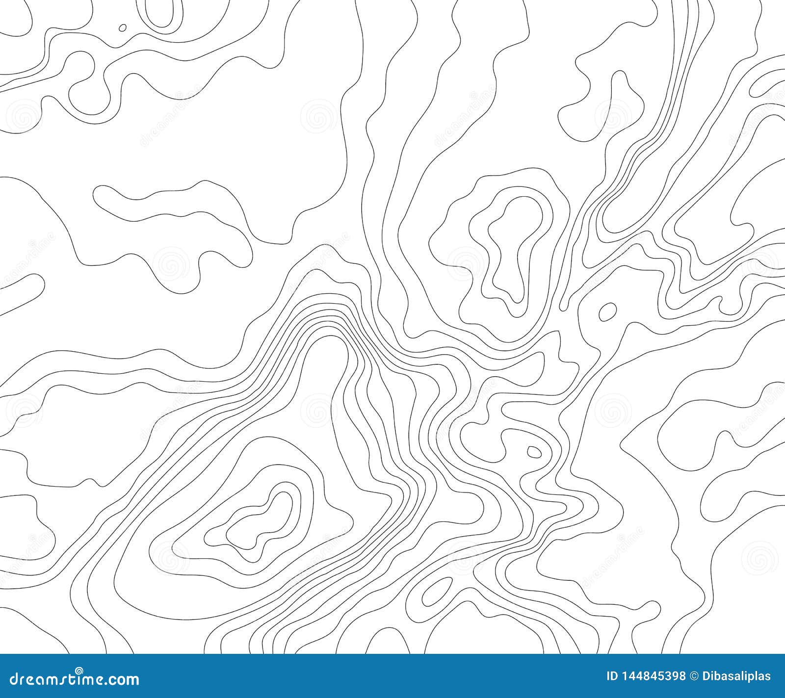 Topographic Map on a White Background. Stock Vector - Illustration of ...