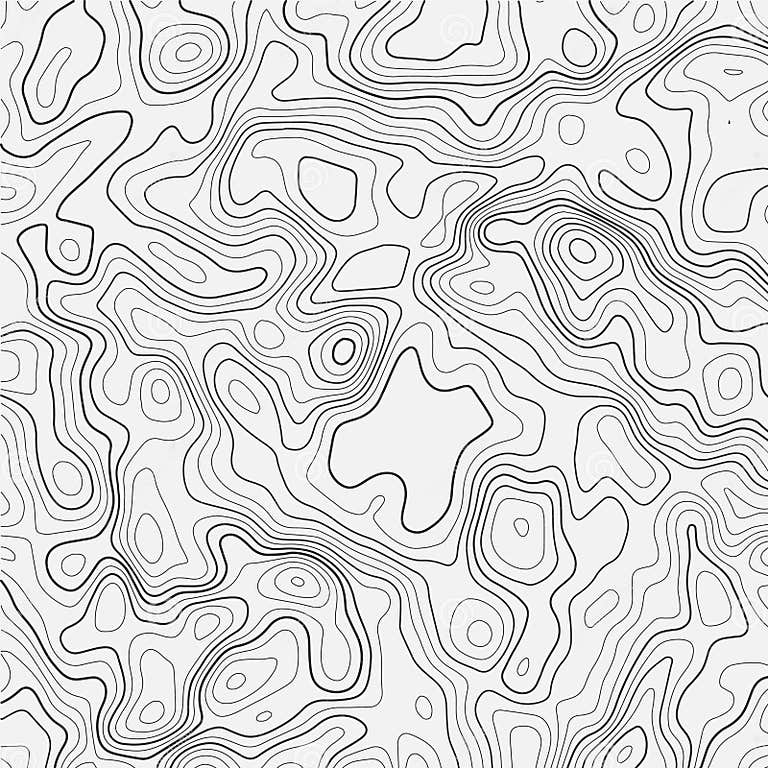 Topographic Contour Map on White Background. Vector Grid Map Stock ...