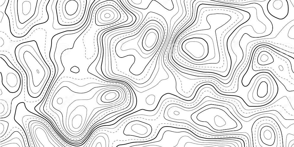 Topographic Contour Map on White Background. Vector Grid Map Stock ...