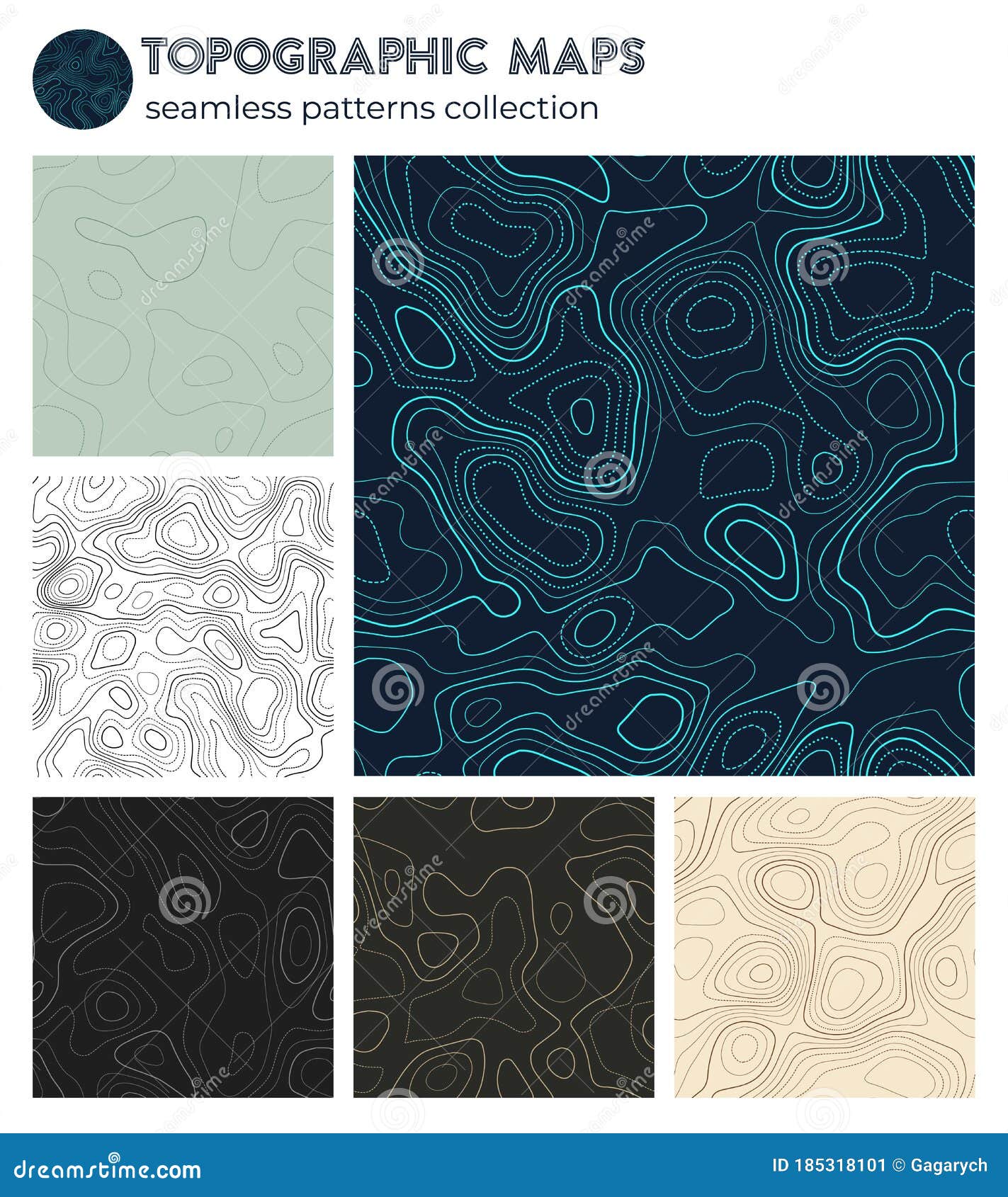 Topographic maps. stock vector. Illustration of mountain - 185318101