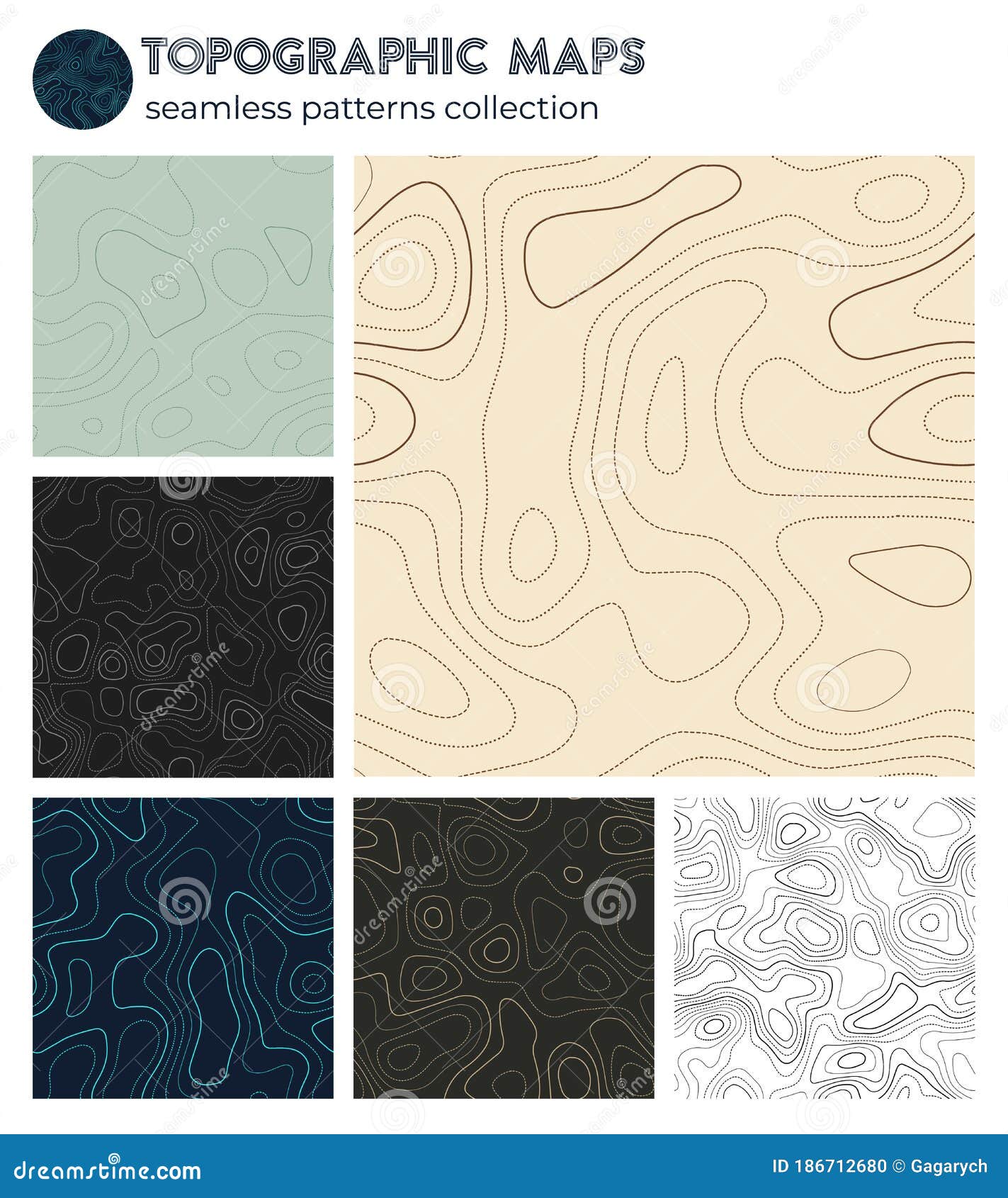 Topographic maps. stock vector. Illustration of land - 186712680