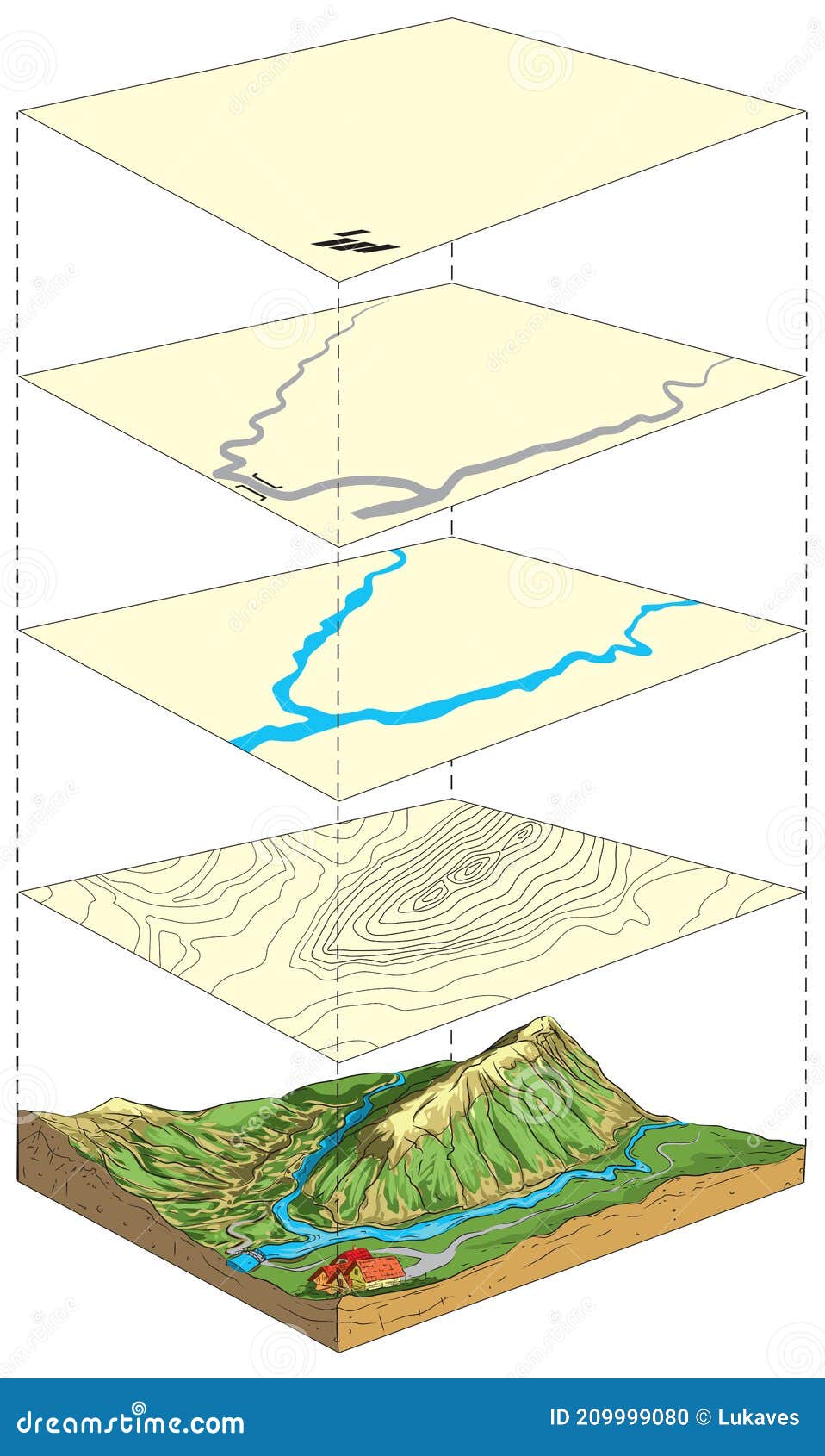Topographic relief stock vector. Illustration of crust - 209999080