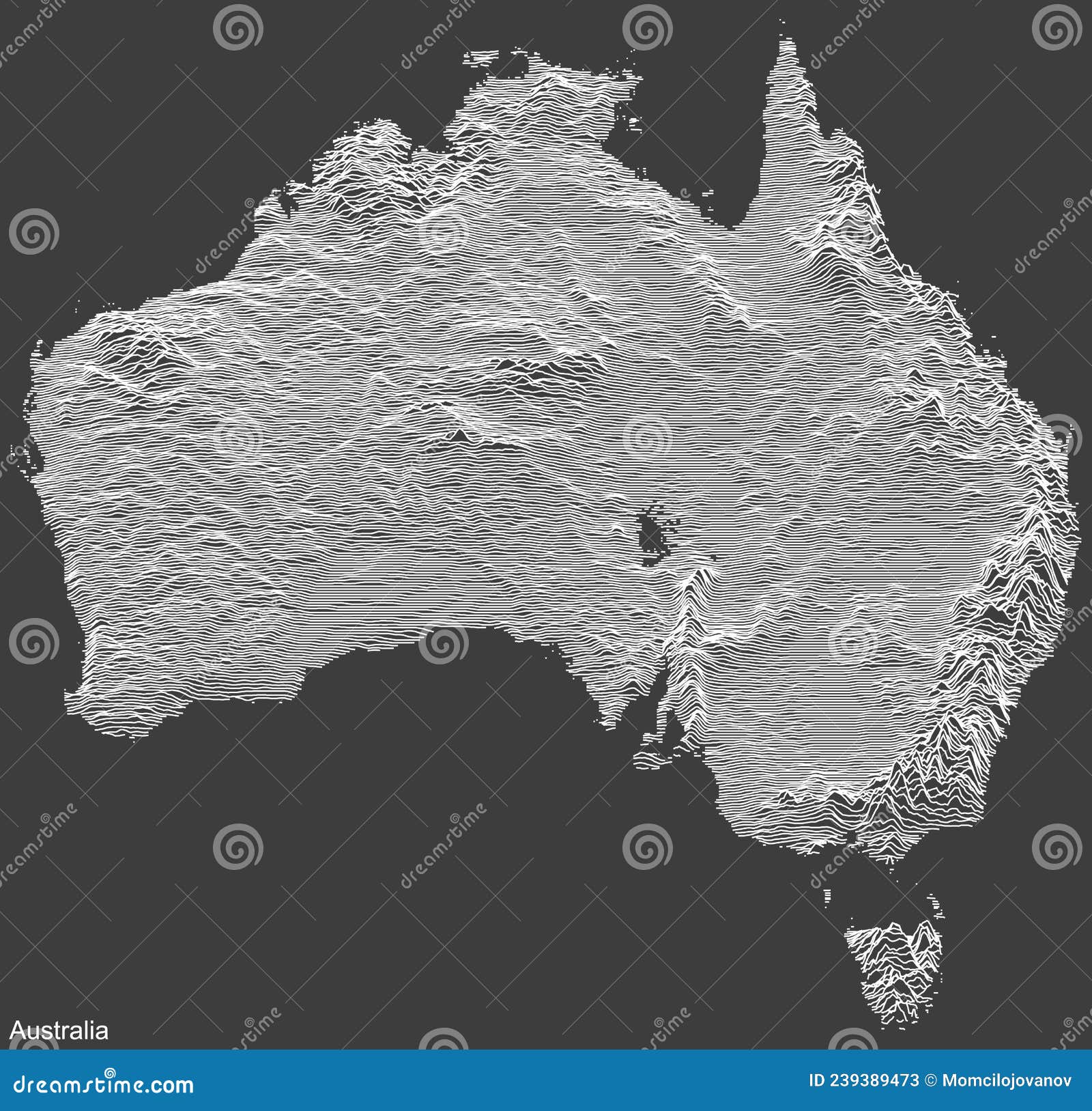 Topographic Relief Map of AUSTRALIA Stock Illustration - Illustration ...