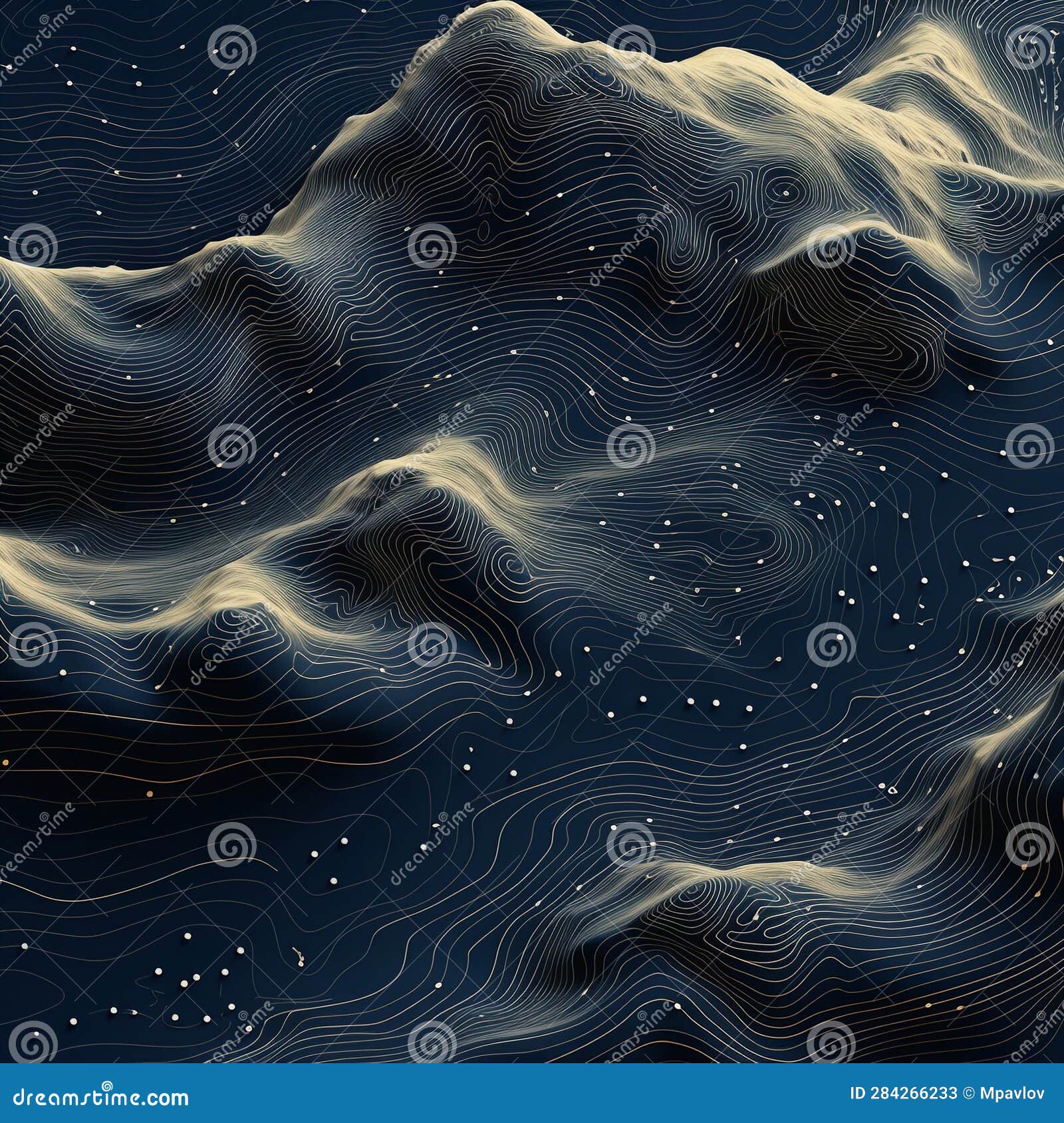 Topographic Relief Map. Rounded Lines, Design Stock Illustration ...